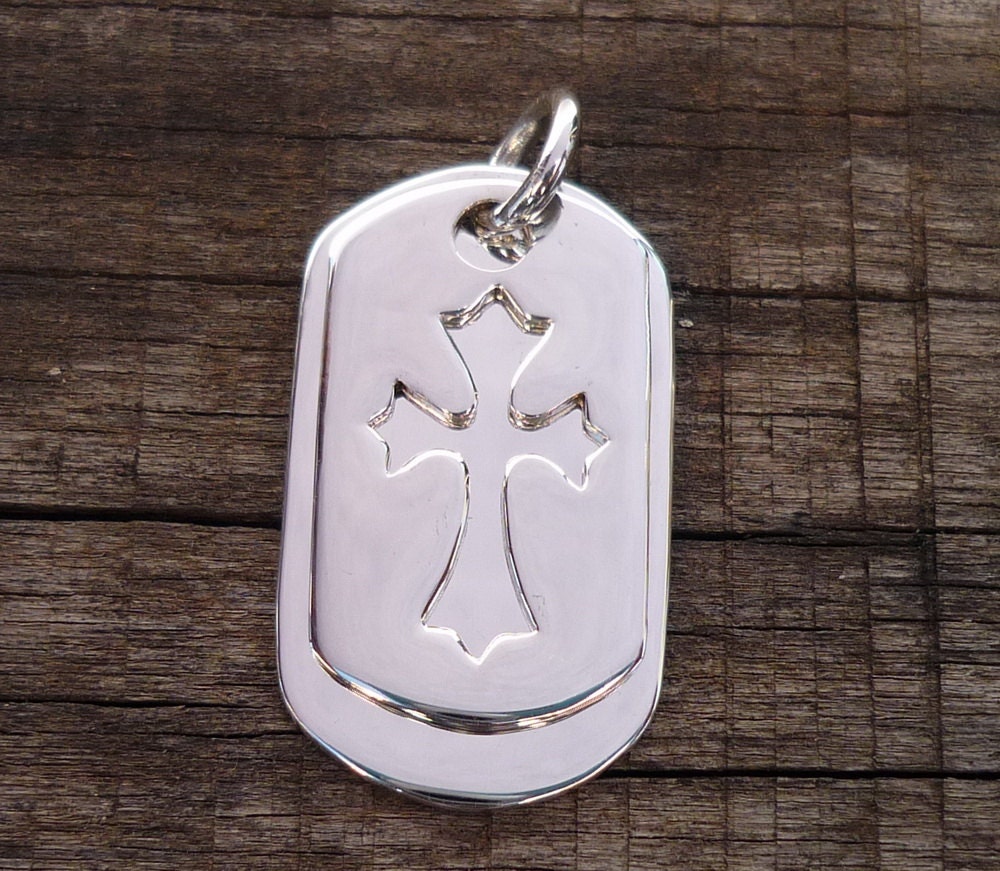 Dog Tag Cross Double Dog Tag Dog Tags for Men Dog Tag | Etsy