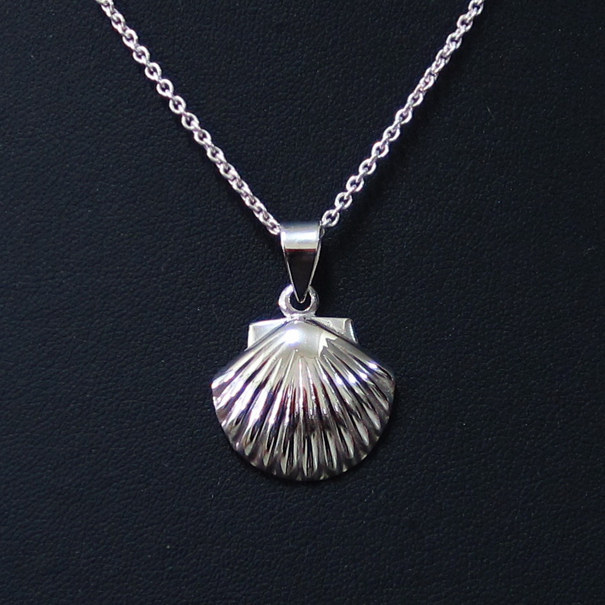 Scallop Sea Shell Necklace Pendant 925 Sterling Silver Mothers | Etsy