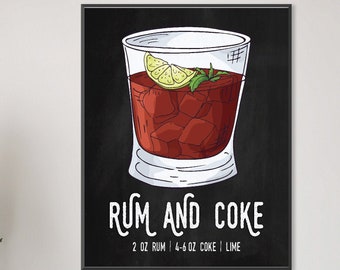 Rum and Coke Sign - Etsy