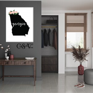 Georgia State Printable Wall Art Signs, State of Georgia Poster Prints ...