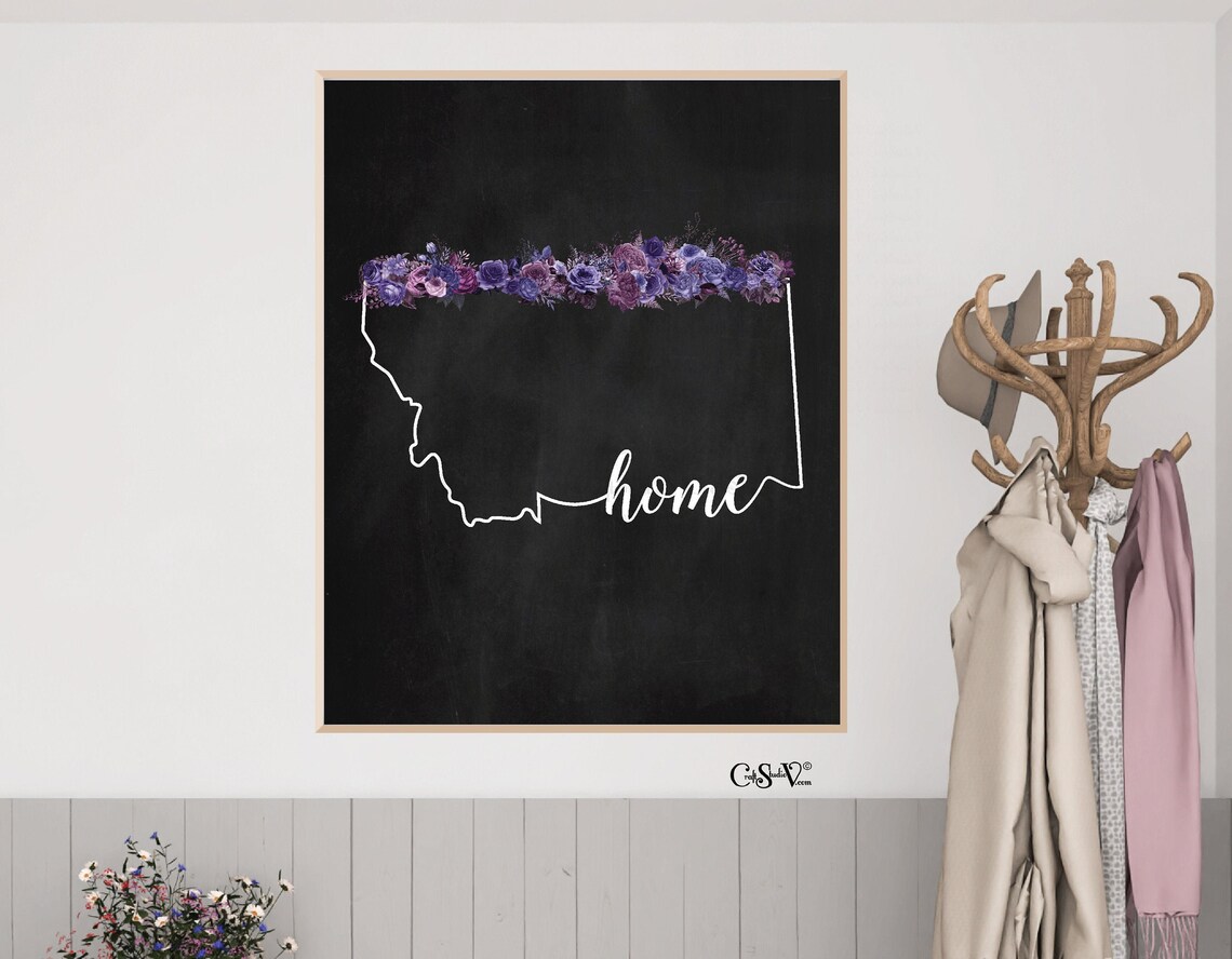 Montana State Printable Wall Art Signs State of MT Poster - Etsy