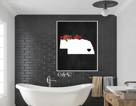 Nebraska State Sign Decor Art Nebraska State Printable Wall - Etsy