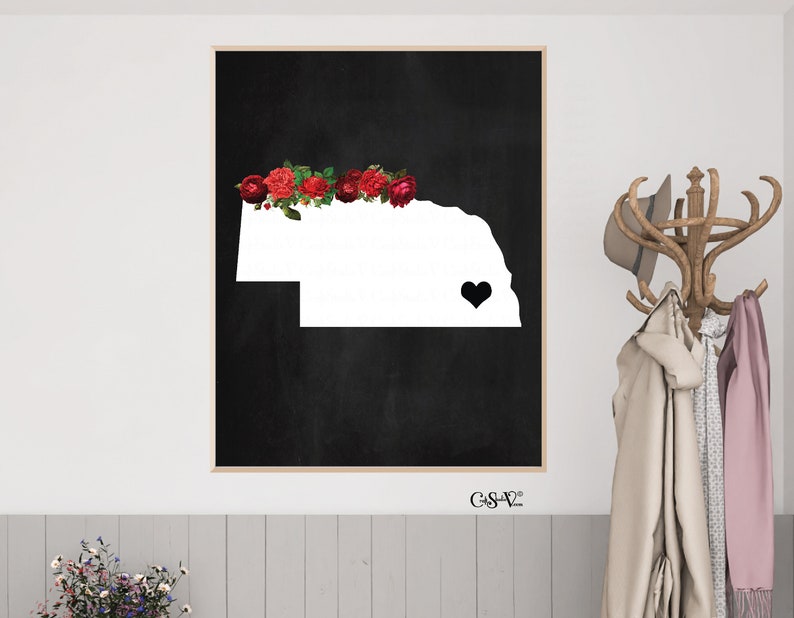 Nebraska State Sign Decor Art Nebraska State Printable Wall - Etsy