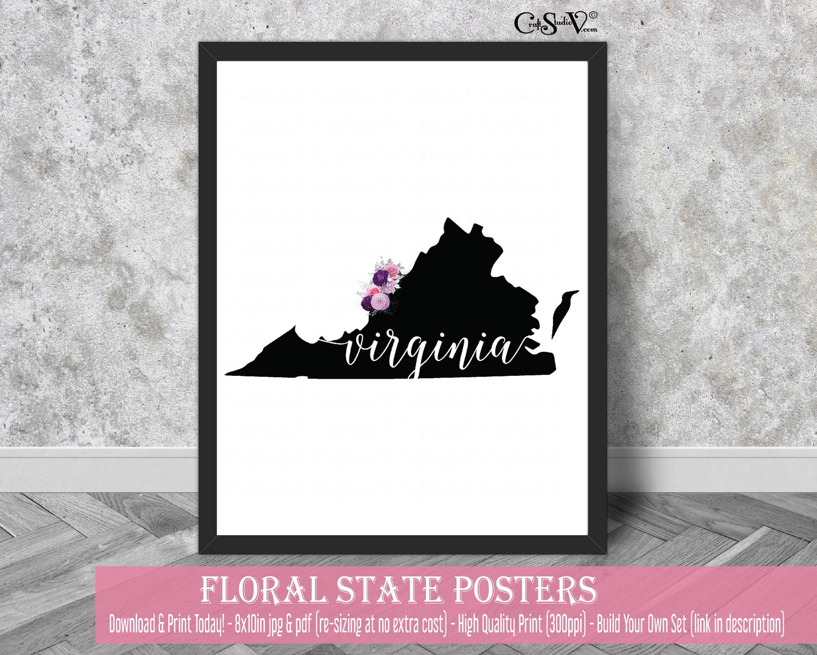 Virginia State Sign Art Virginia Printable Wall Art Signs - Etsy