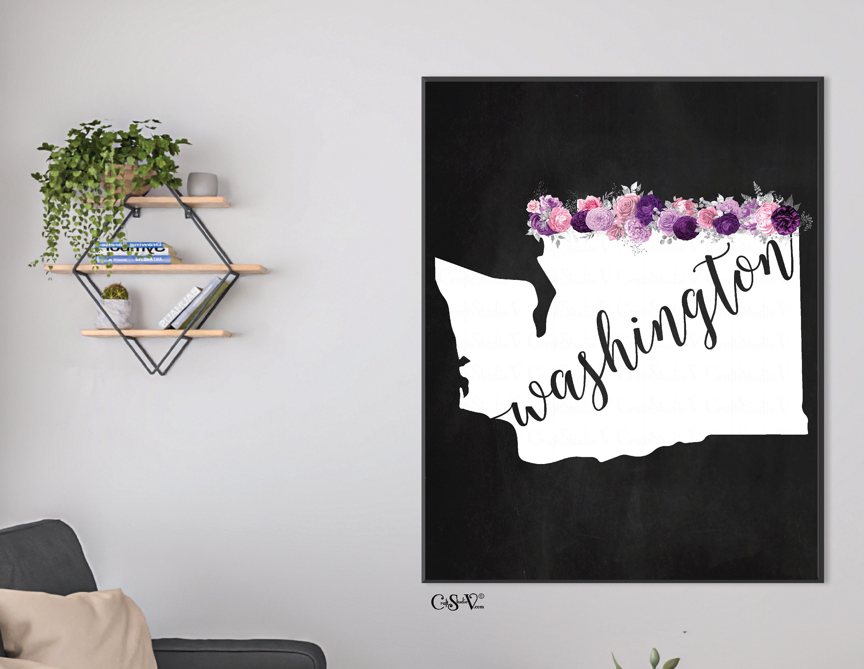 Washington State Sign Art Washington Printable Wall Art Signs - Etsy
