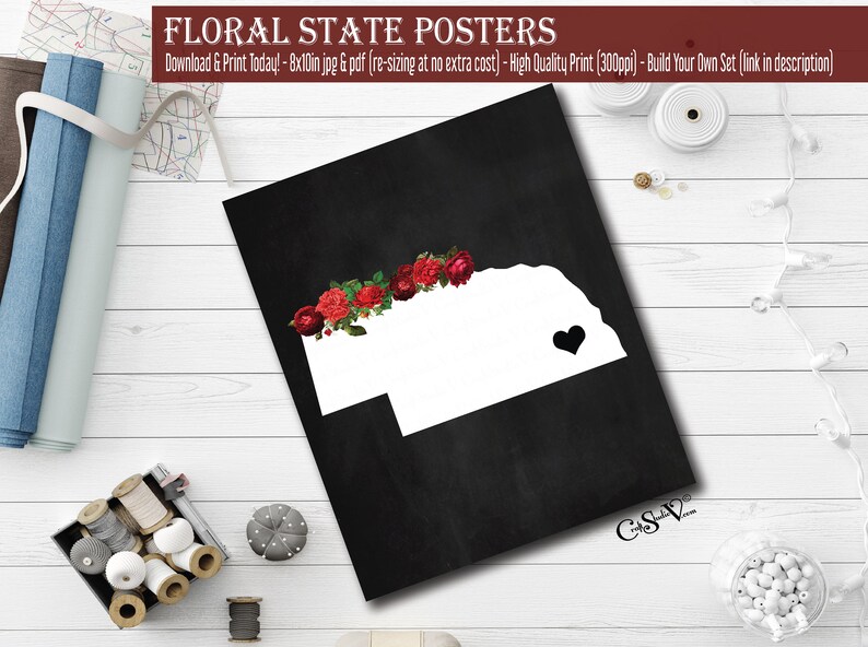 Nebraska State Sign Decor Art Nebraska State Printable Wall - Etsy