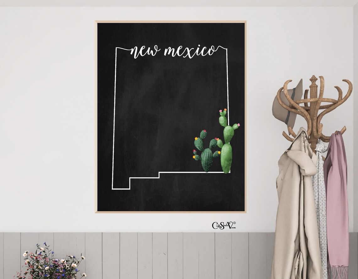 New Mexico State Sign Art New Mexico State Printable Wall Art | Etsy