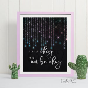 Its Okay to Not Be Okay Mental Health Poster Inspirational - Etsy