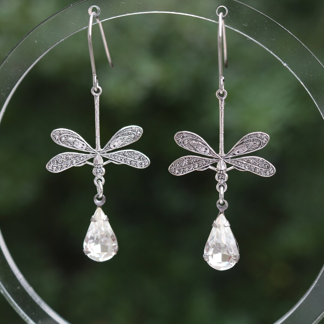 Dragonfly/clear Teardrop Rhinestone - Etsy
