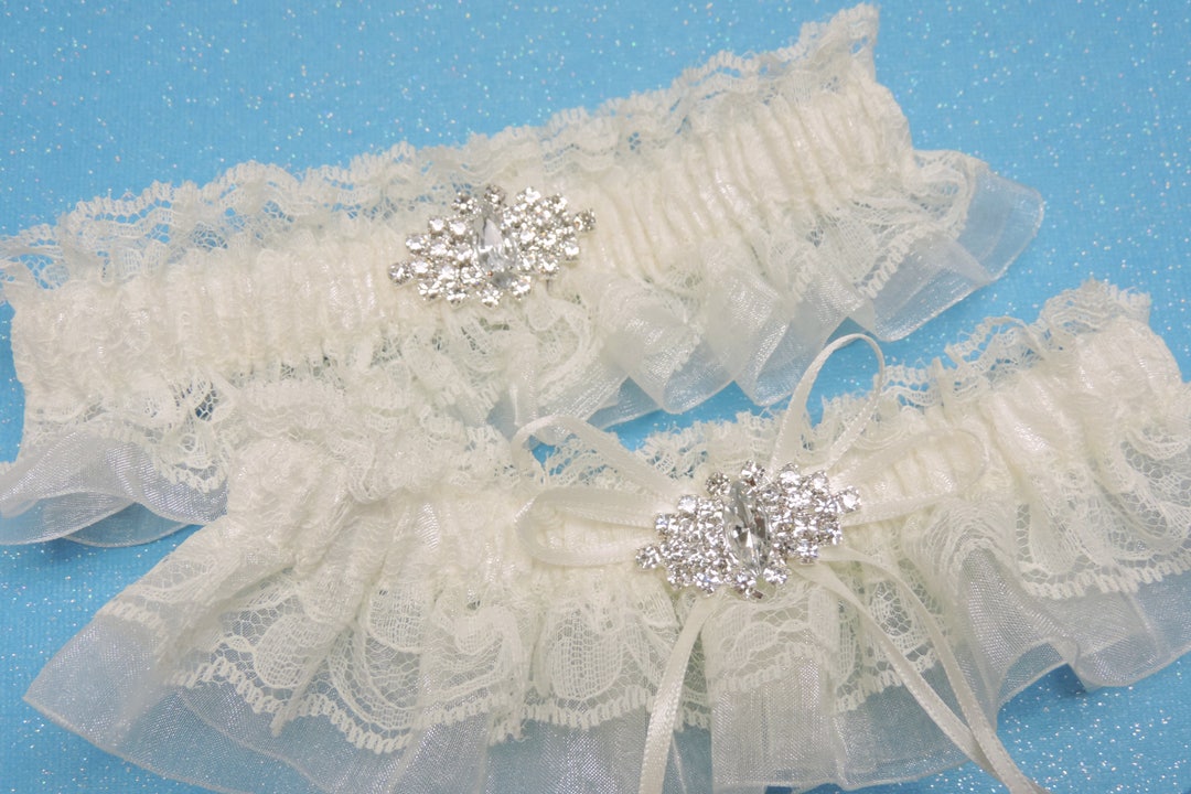 Wedding Garter Set in Ivory, Ivory Wedding Garters, Wedding Garters ...