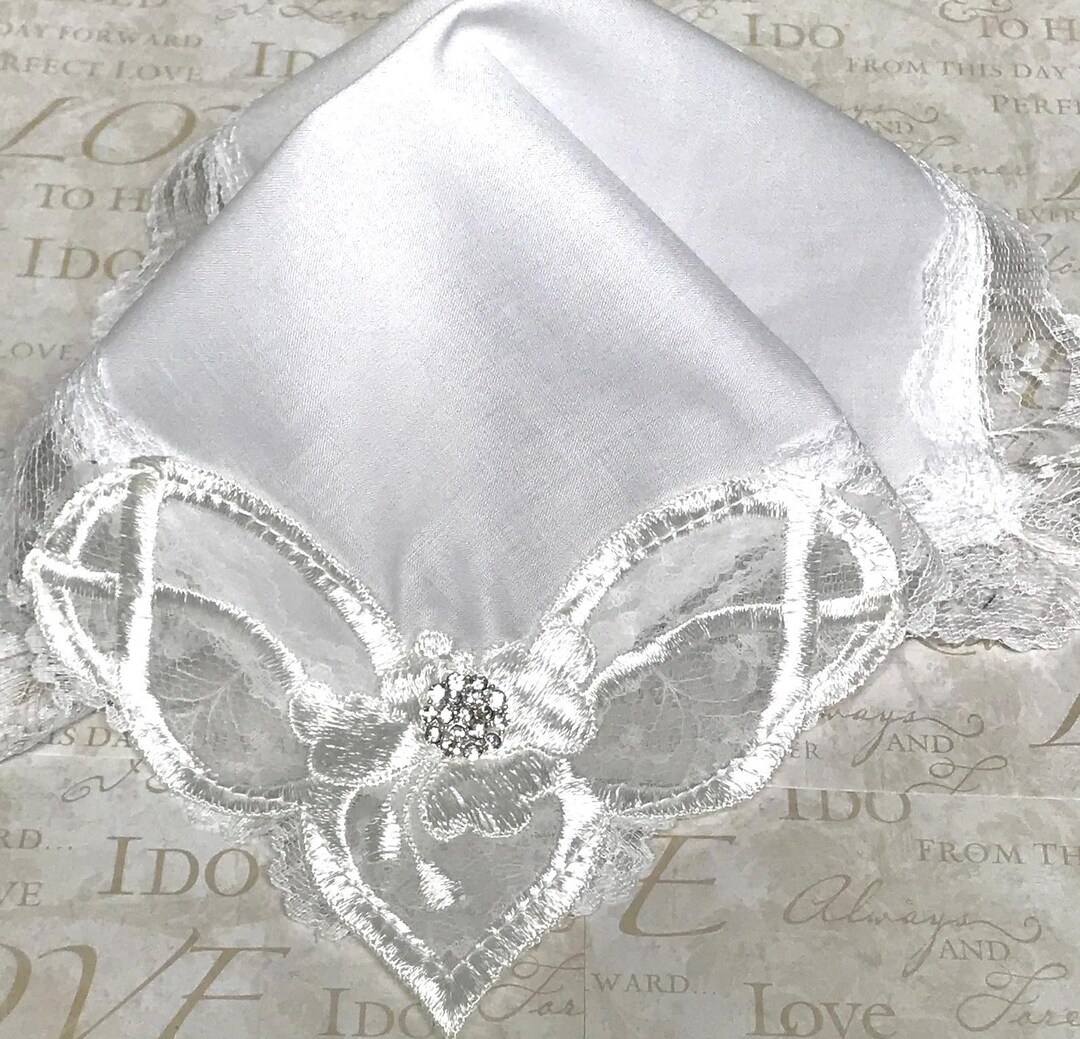 White Cotton Wedding Hankie. Hankies - Etsy
