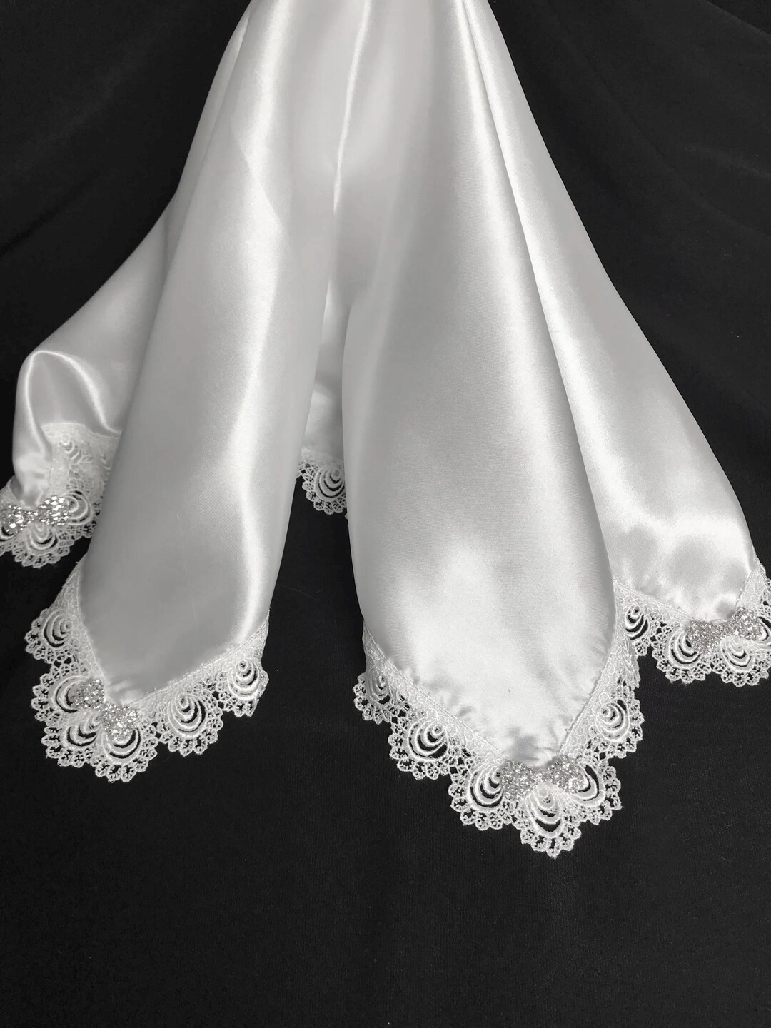 Lap Scarf Satin W/ Venice Lace. Church Lap Scarf. Lap Scarves. - Etsy