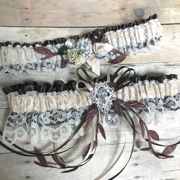 Brown Wedding Garter - Etsy