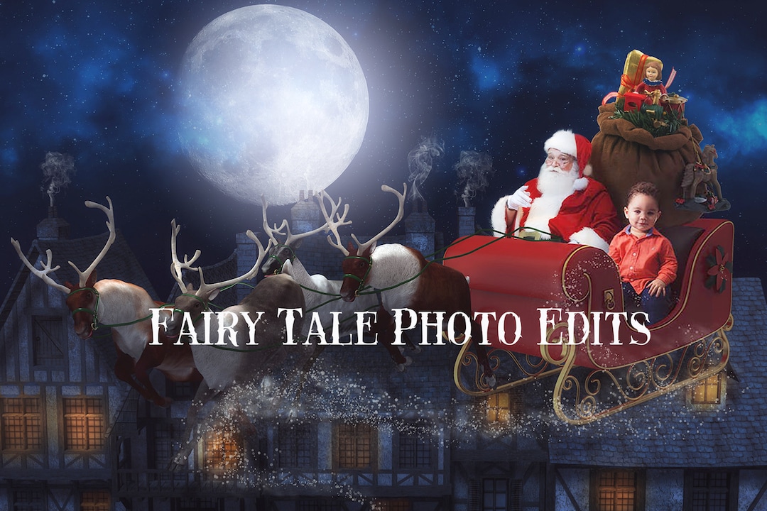 Night Flight With Santa Backdrop Christmas Digital - Etsy UK