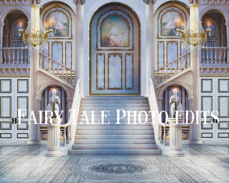 Royal Stairs Digital Backdrop Princess Backdrop Castle - Etsy