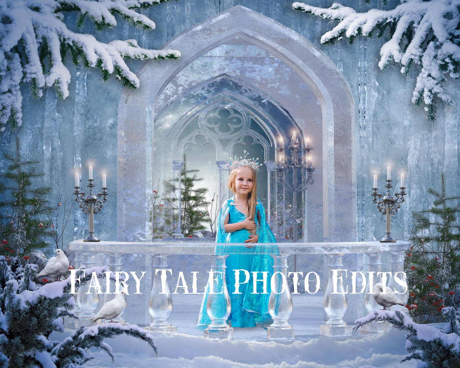 The Ice Castle Digital Backdrop With Balcony Overlay. Ice - Etsy UK