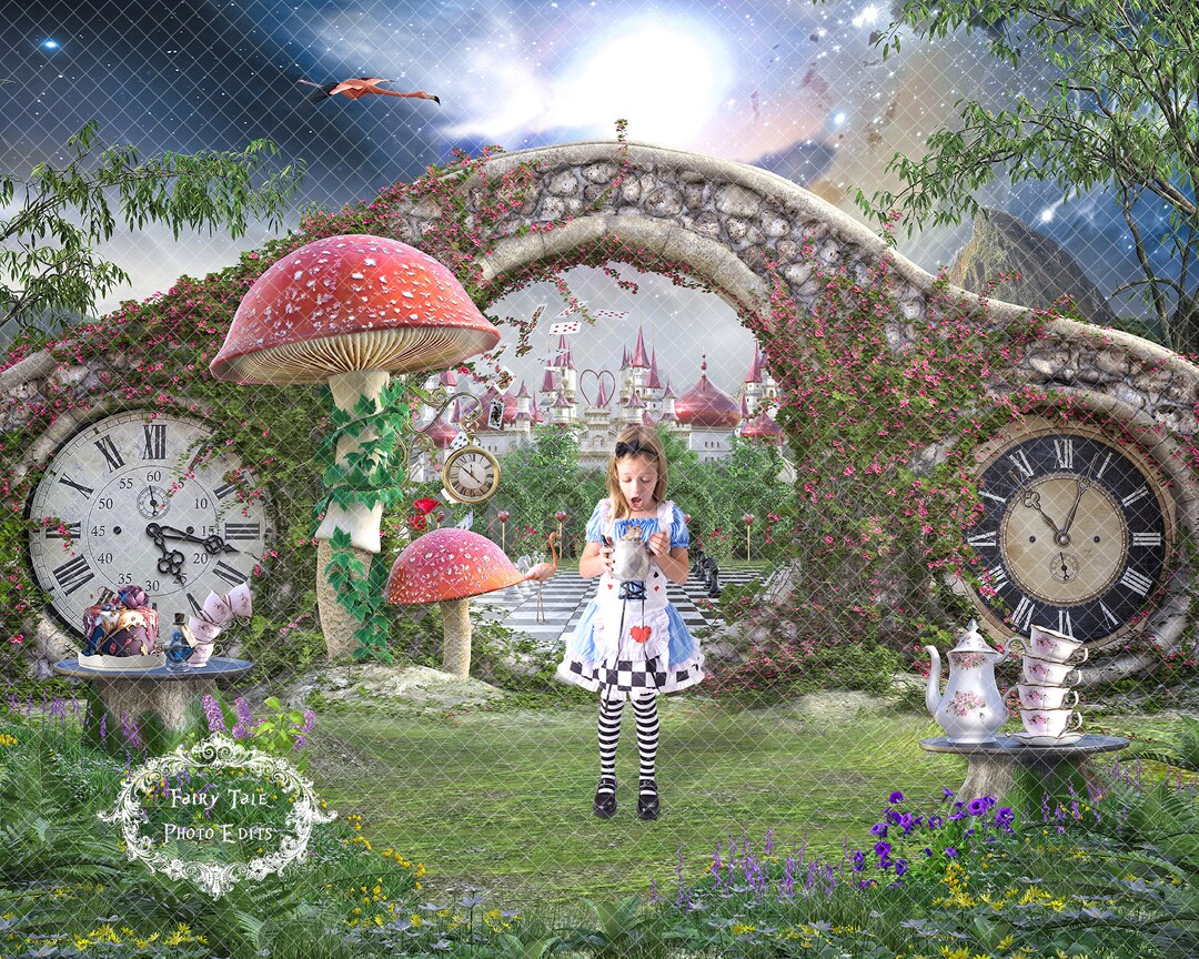 Wonderland Digital Backdrop, Wonderland Gateway Digital Backdrop, Alice ...