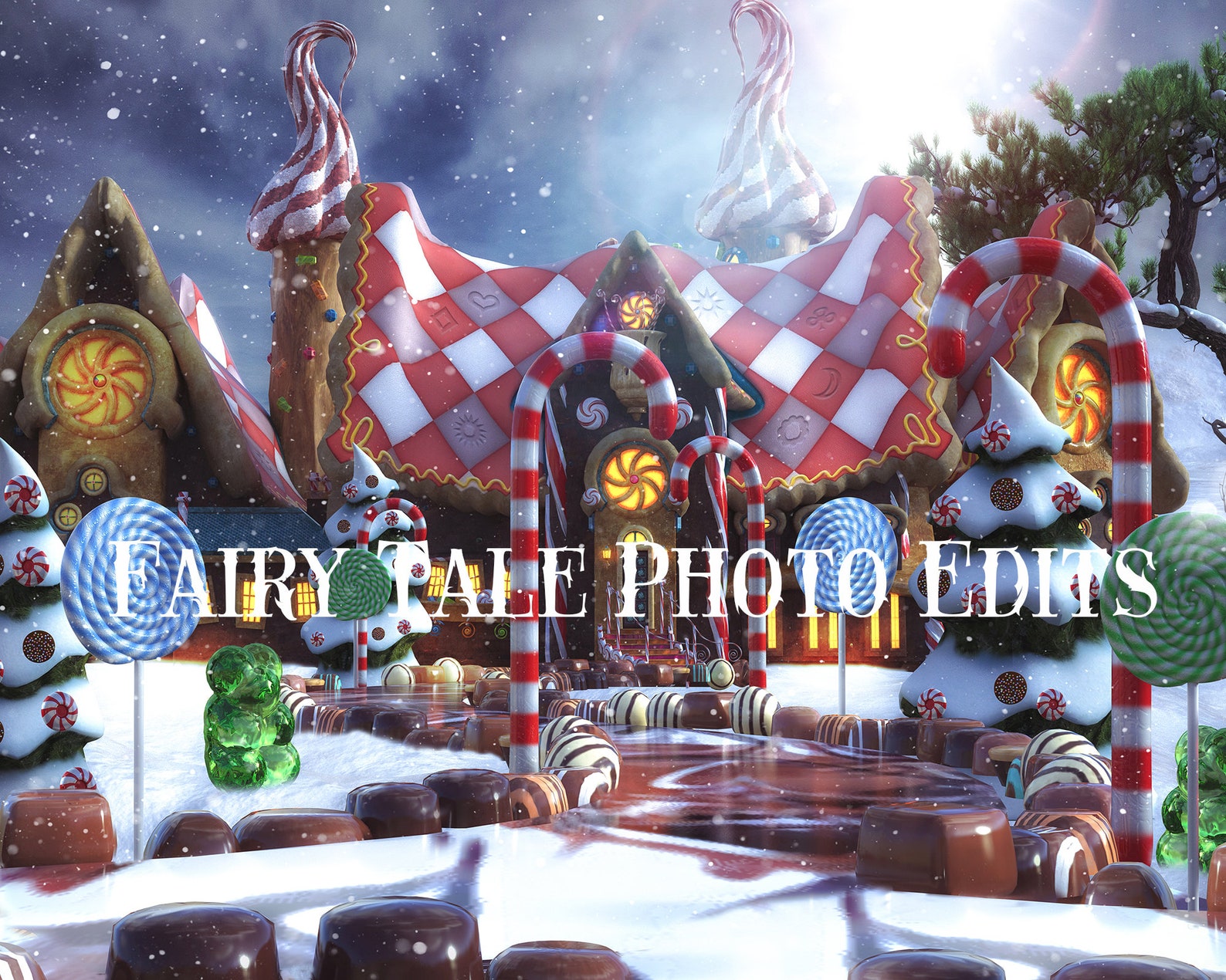 Gingerbread Land Digital Backdrop Christmas Backdrop - Etsy UK