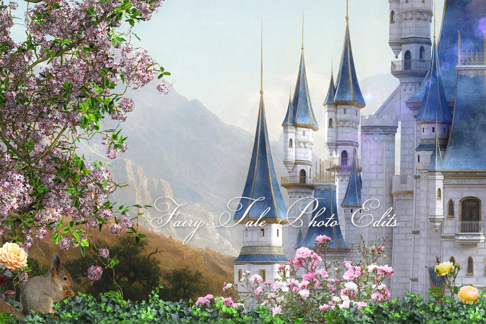 Magic Castle Overlook Digital Backdrop Princess Backdrop - Etsy