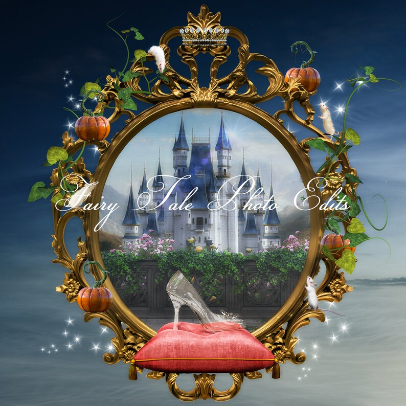 Cinderella Frame Digital Backdrop With Frame Overlay - Etsy UK