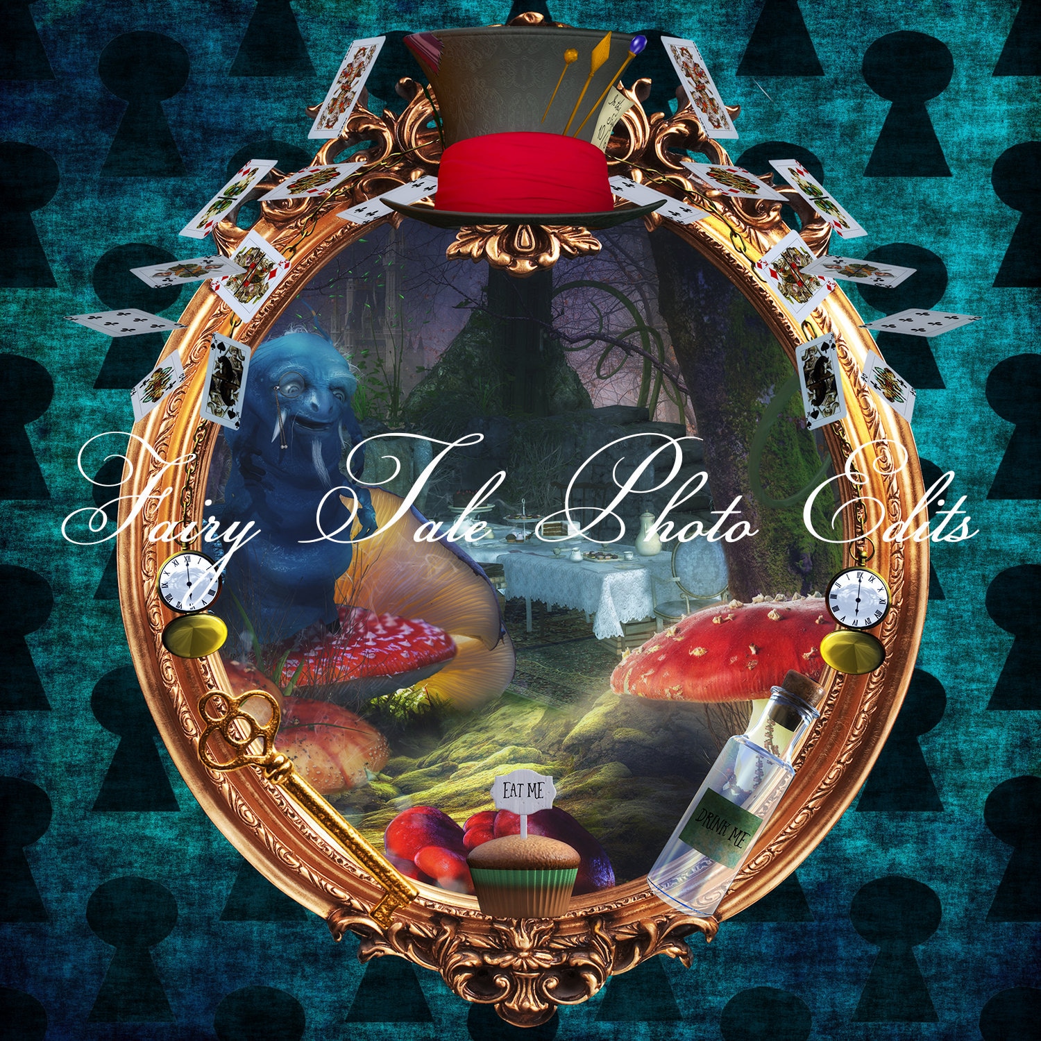 Alice in Wonderland Frame Digital Backdrop With Frame Overlay - Etsy UK