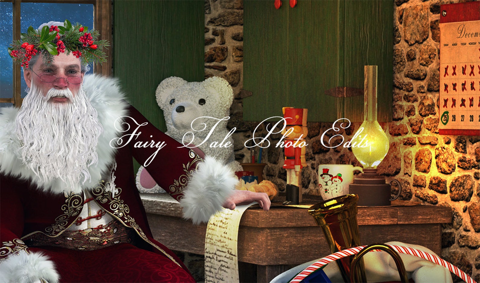 Santa's Workshop Digital Backdrop With and Without | Etsy