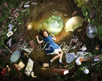 Alice in Wonderland Tumble Down the Rabbit Hole Silhouette - Etsy