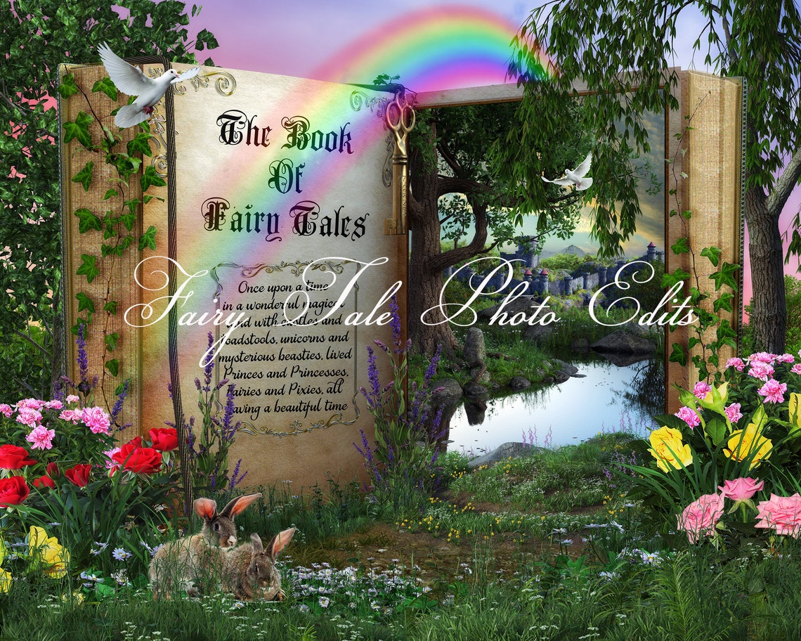 The Book of Fairy Tales Digital Backdrop Fairy Tale Backdrop | Etsy UK