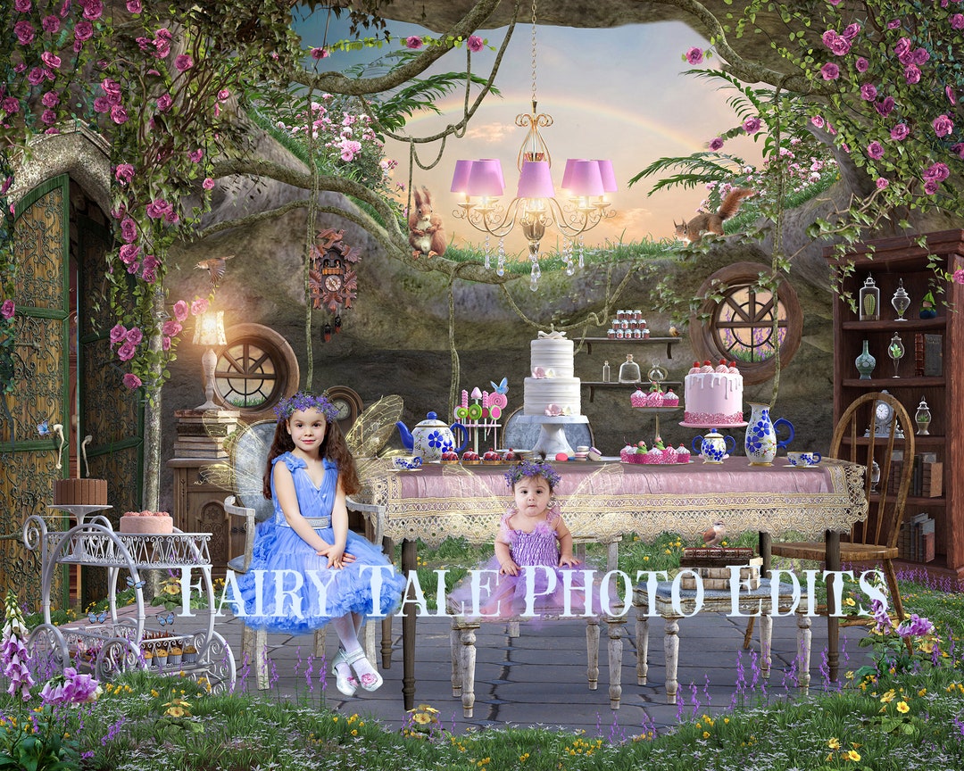 Fairy Tea Party Digital Backdrop Fairy Backdrop Woodland - Etsy