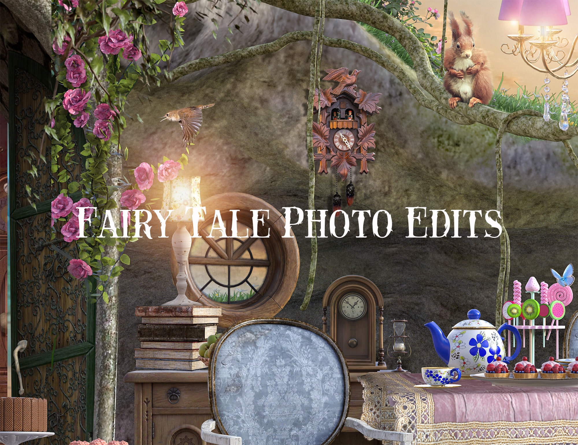 Fairy Tea Party Digital Backdrop Fairy Backdrop Woodland - Etsy