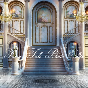 Royal Stairs Digital Backdrop Princess Backdrop Castle | Etsy