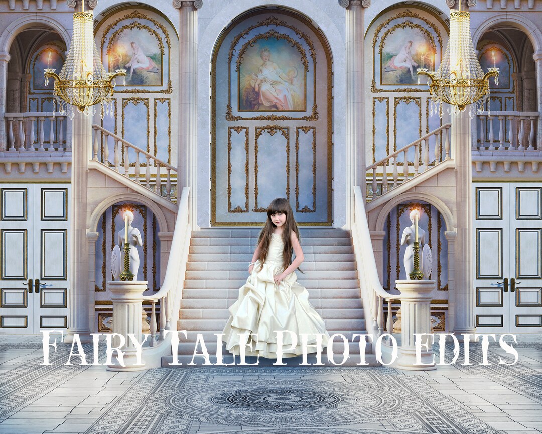 Royal Stairs Digital Backdrop, Princess Backdrop, Castle, Princess ...