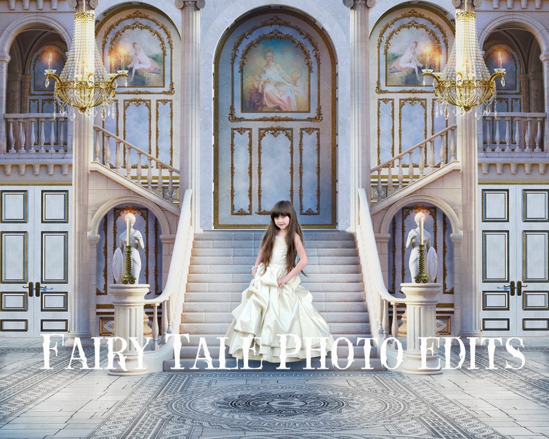 Royal Stairs Digital Backdrop Princess Backdrop Castle - Etsy