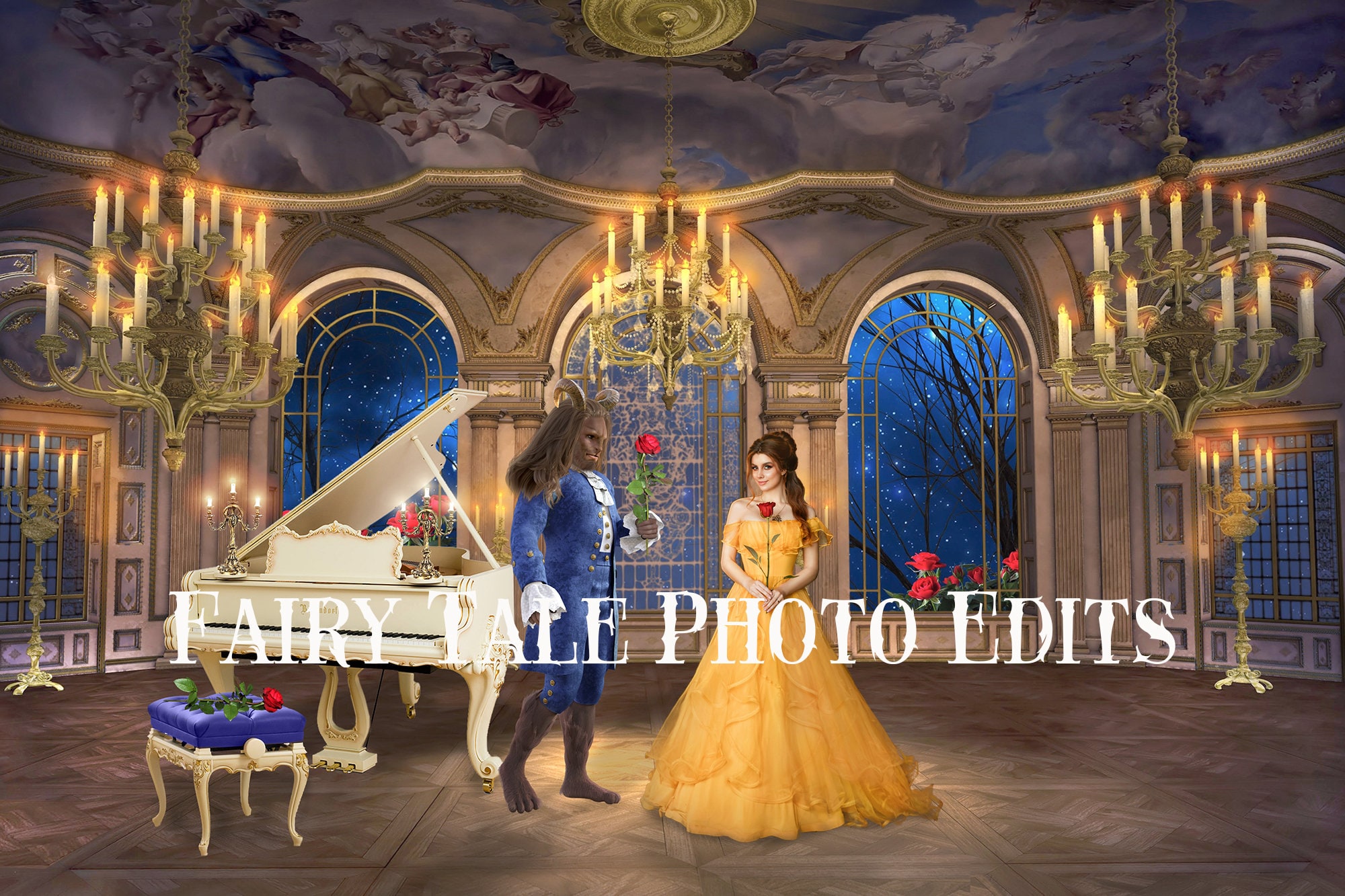 3 Beauty and the Beast Ballroom Scene Digital Backdrops - Etsy