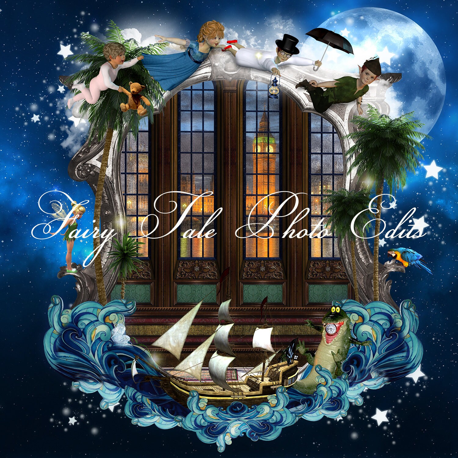 Peter Pan Frame Digital Backdrop with Frame Overlay Peter | Etsy