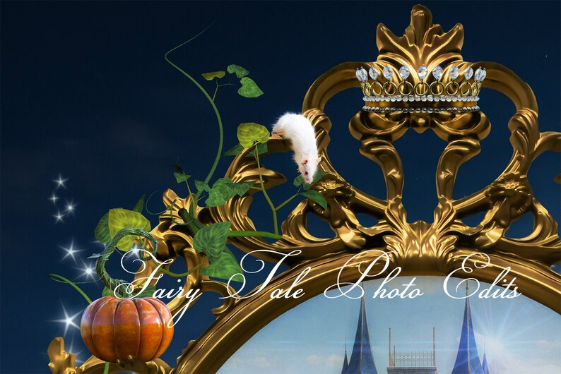 Cinderella Frame Digital Backdrop with Frame Overlay | Etsy