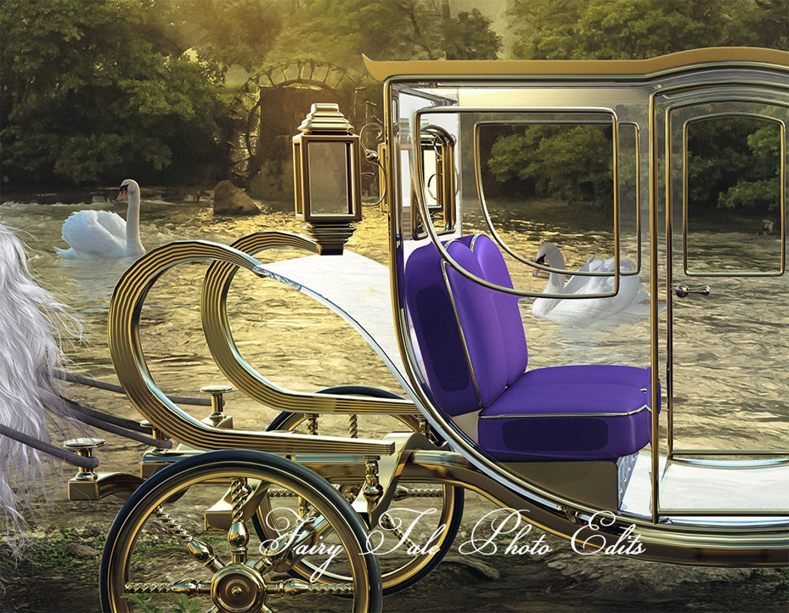 Princess Glass Carriage Digital Backdrop Photography - Etsy