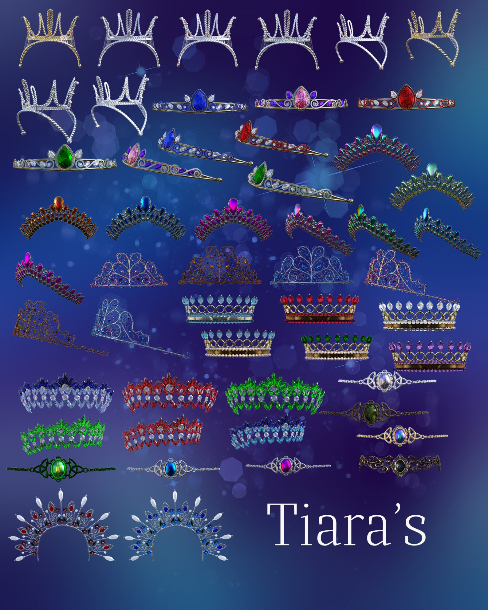 Tiara's Crowns Headdress Digital Overlays Princess - Etsy