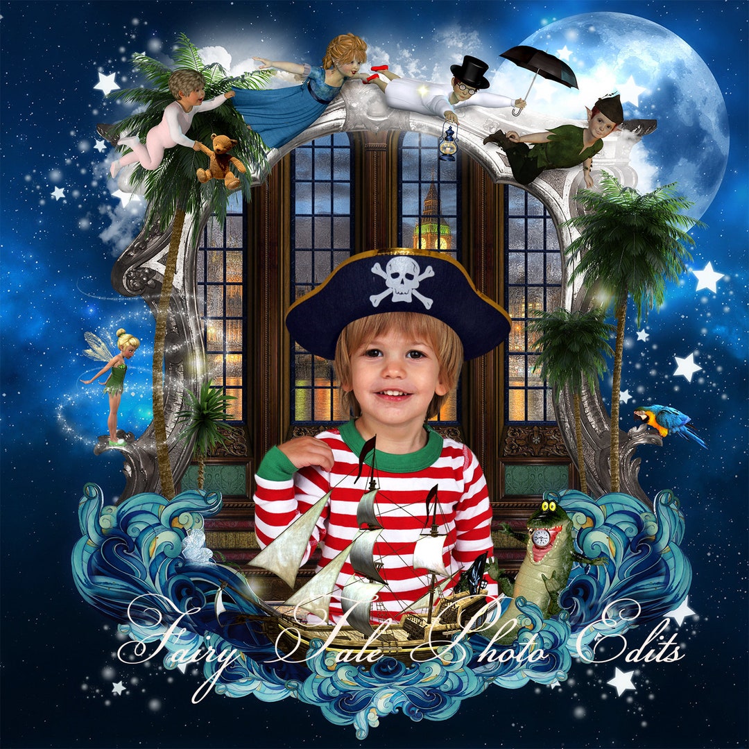 Peter Pan Frame Digital Backdrop With Frame Overlay Peter - Etsy UK
