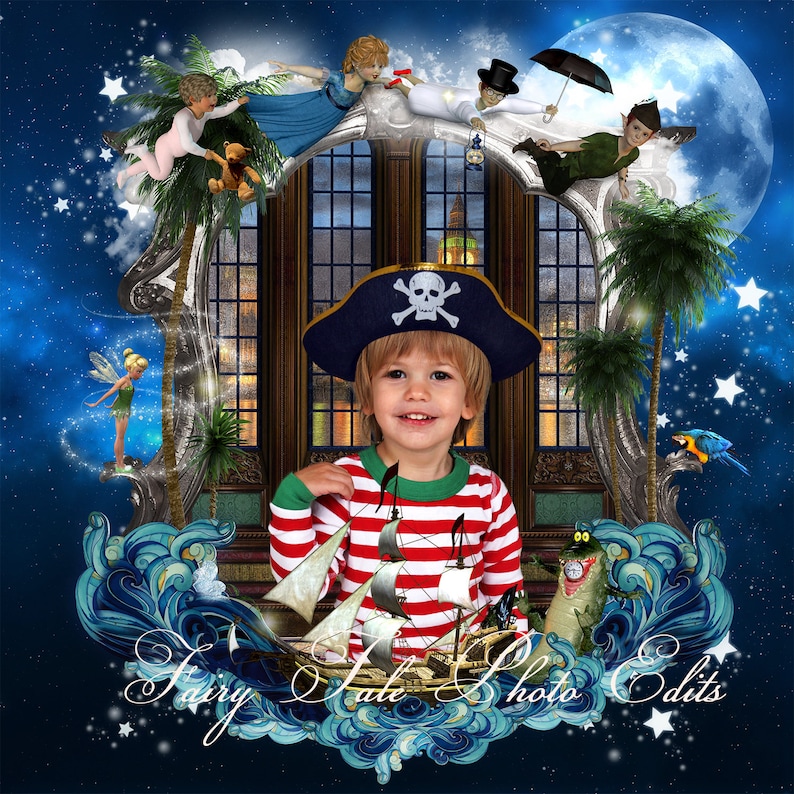 Peter Pan Frame Digital Backdrop With Frame Overlay Peter - Etsy UK