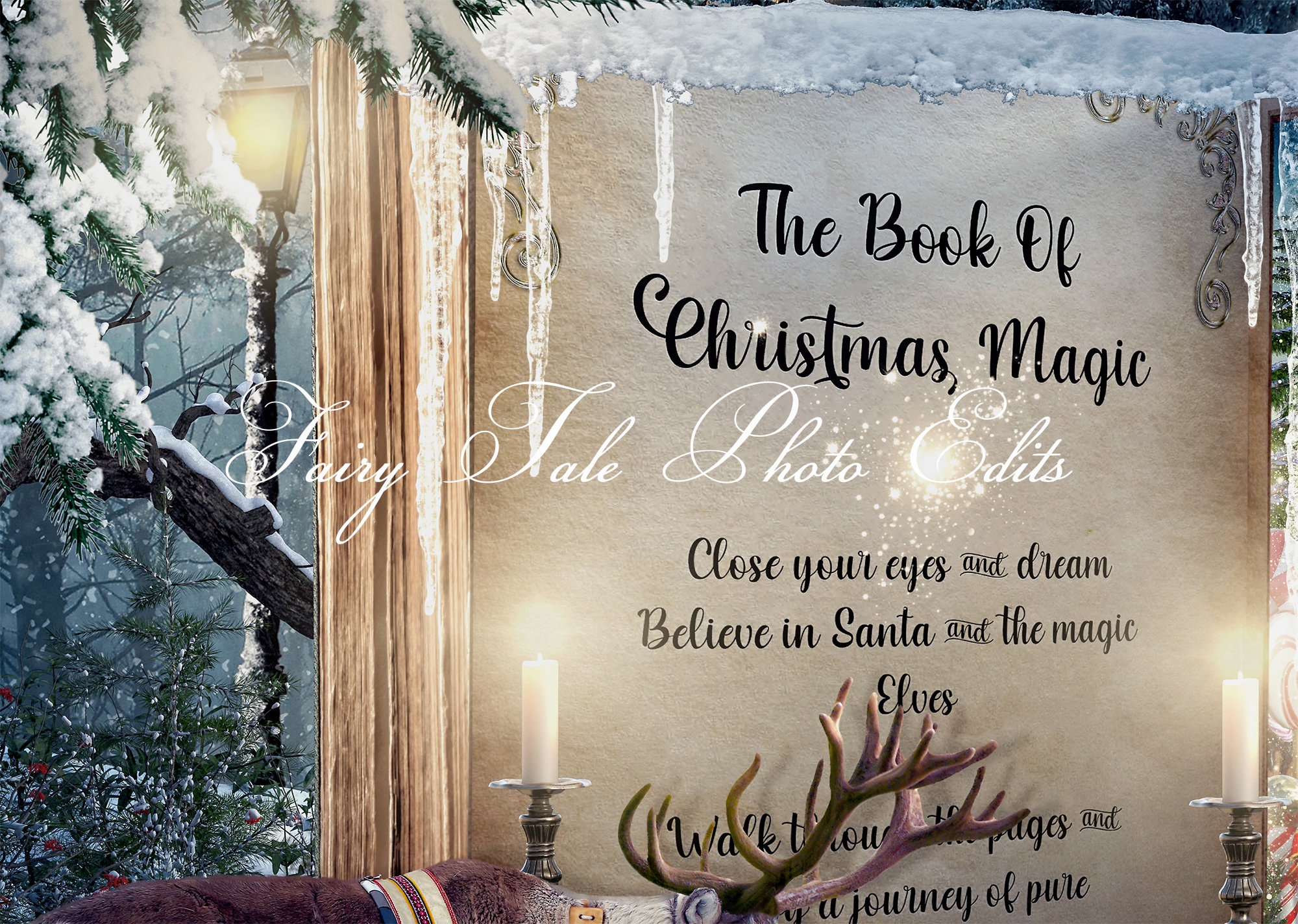 The Book of Christmas Magic Digital Backdrop 2 Versions With - Etsy