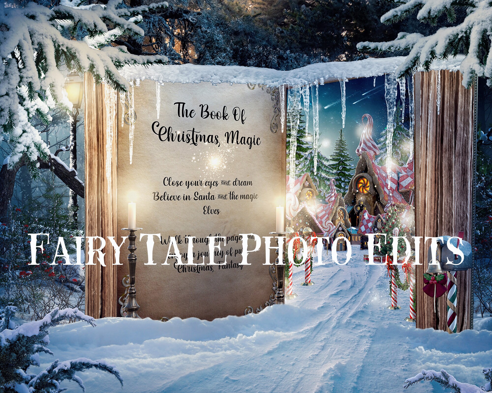 The Book of Christmas Magic Digital Backdrop 2 Versions With - Etsy