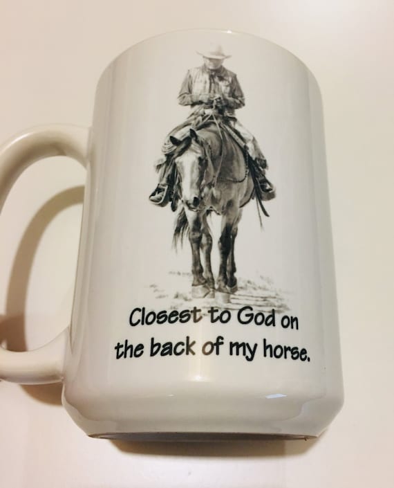 Cowboy Themed Ceramic Coffee Mug Cowboy Horse 11 Oz or 15 Oz | Etsy