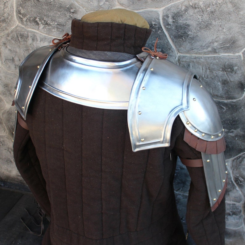 Steel LARP Pauldrons and Gorget Set Protector of | Etsy