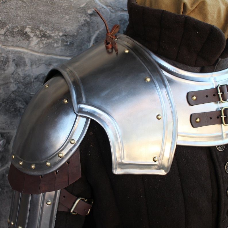 Steel LARP Pauldrons and Gorget Set Protector of | Etsy