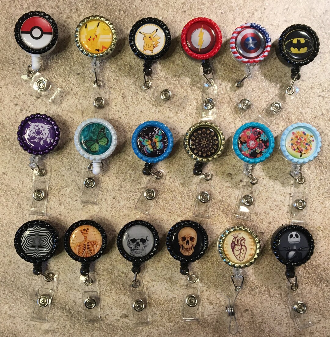 Custom Retractable ID Badge Clips-you Pick Your Image - Etsy