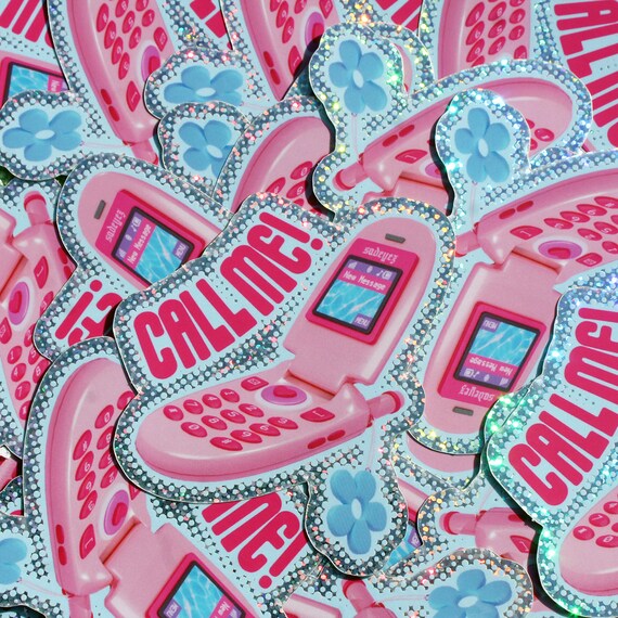 Call Me Glitter Holographic Sticker - Etsy
