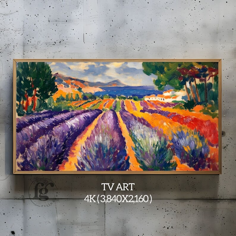 Rustic Lavender Field Samsung Frame TV Art Abstract Print Art for Frame ...