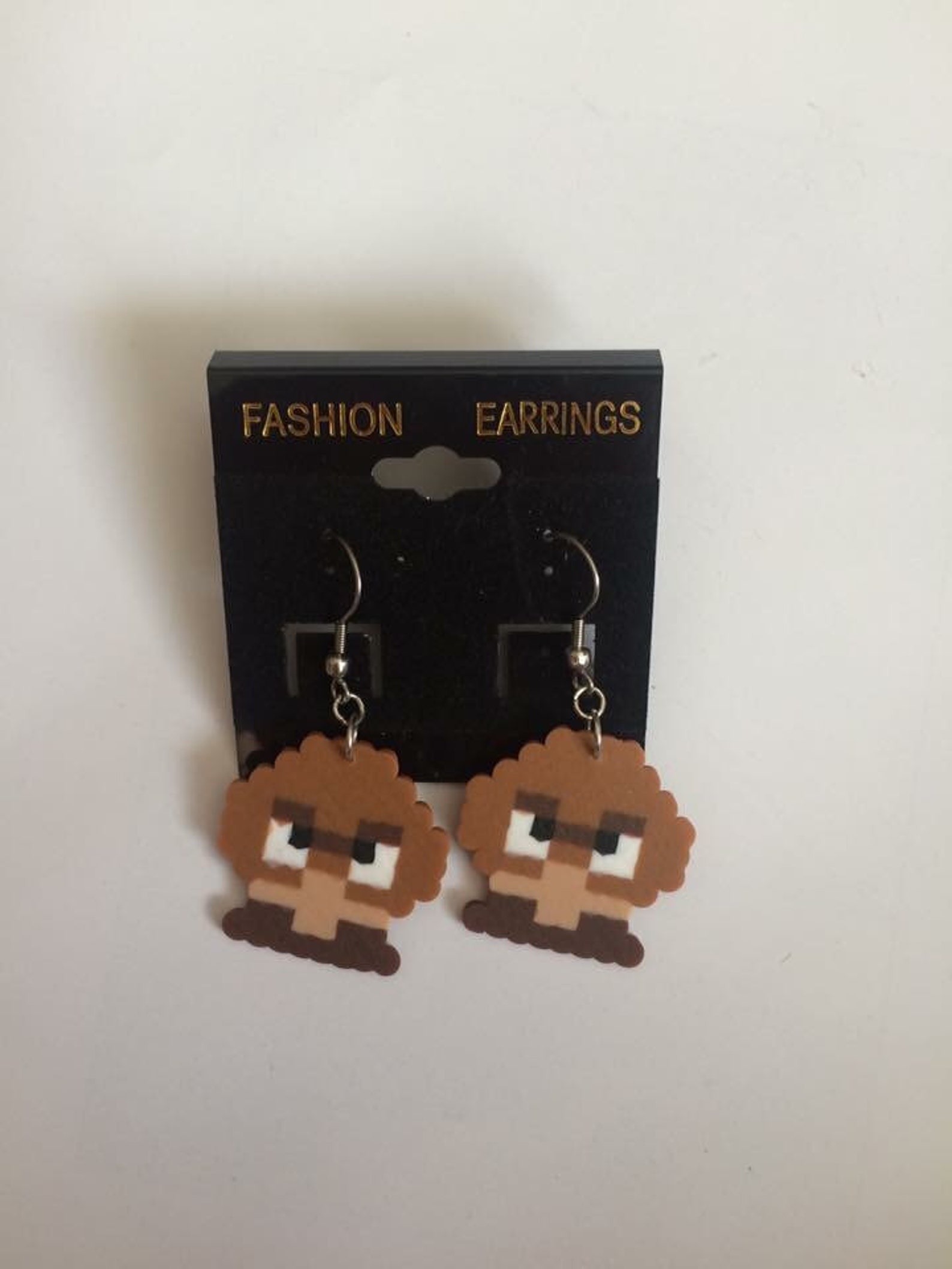 Goomba Earrings Handmade Perler Beads - Etsy