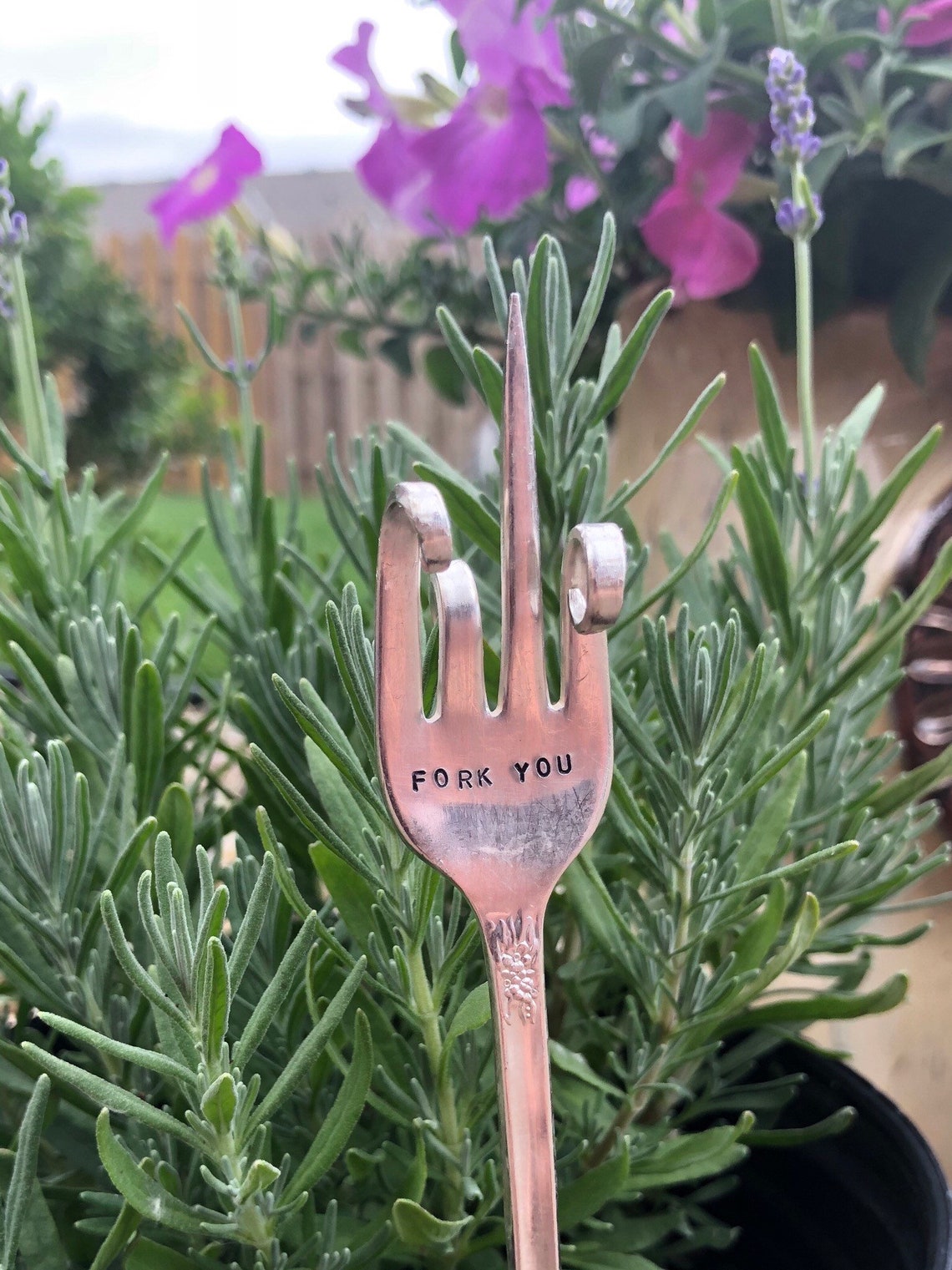 Fork You Handstamped Silverware Funny Yard Sign Garden - Etsy